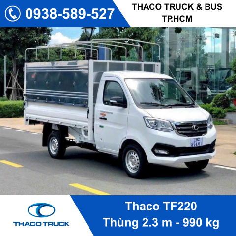 Xe tải Thaco TF220 thùng mui bạt - 990kg – Thaco Auto Tp.HCM