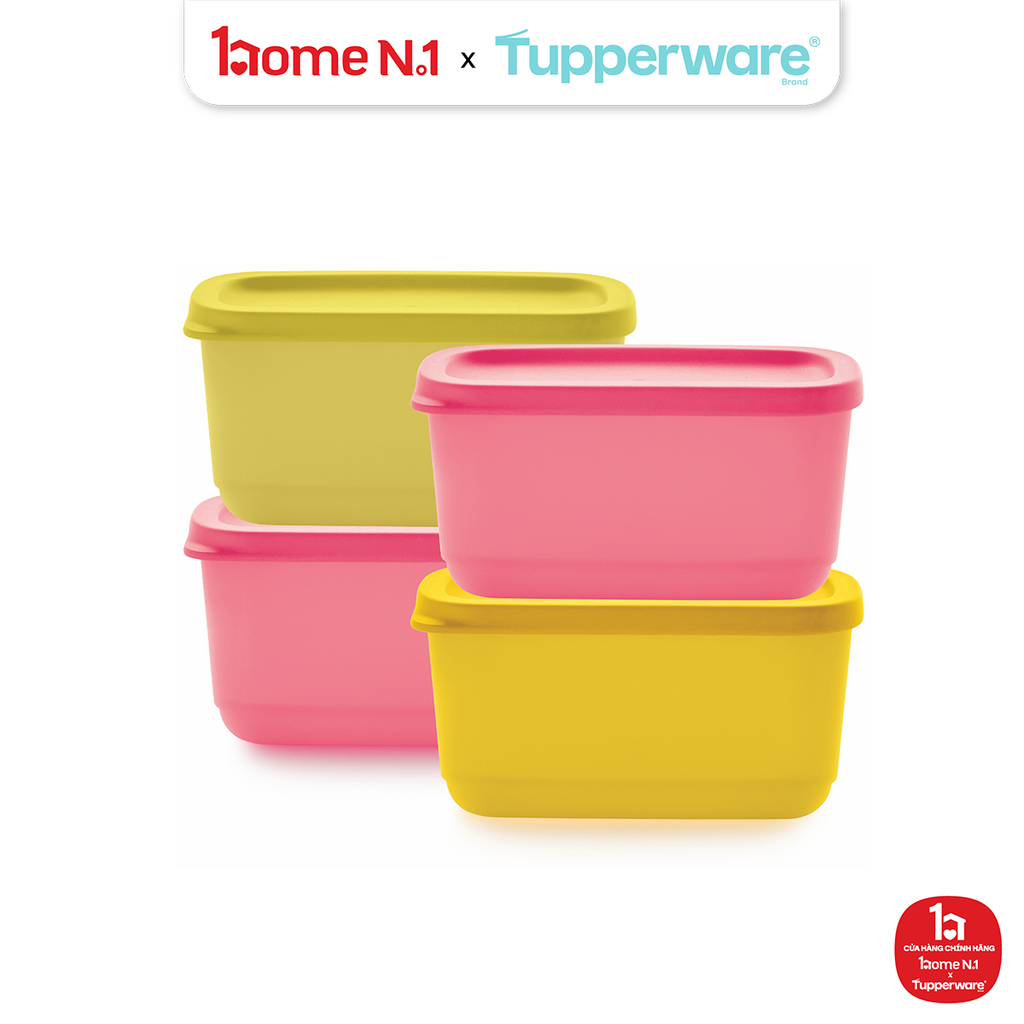 Bộ 4 Hộp Đựng Thực Phẩm Tupperware Trữ Khô Và Mát Cubix Mini Rectangle