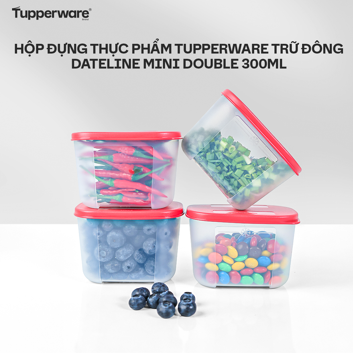Hộp Đựng Thực Phẩm Tupperware Trữ Đông Dateline Mini Double 300ml