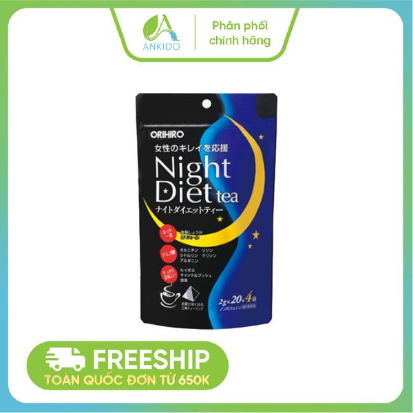 Orihiro Night Diet Tea Bột Trà Đêm 20 Gói Giảm Hấp Thu Mỡ Làm Đẹp Da ...
