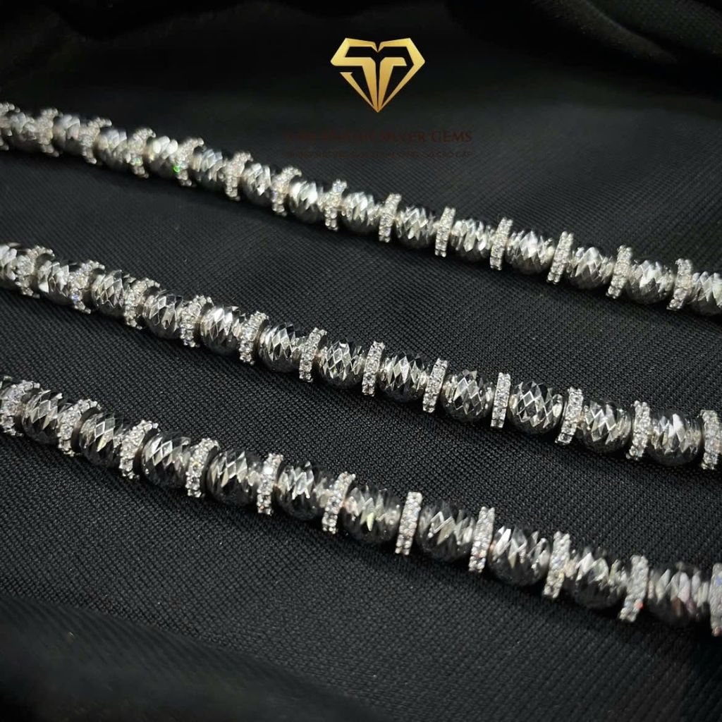 Lắc Tay Nữ S925 Trái Châu MM Tam Gíac Xen Kẻ Xoàn - LA50 - Vân Khánh Silver Gems