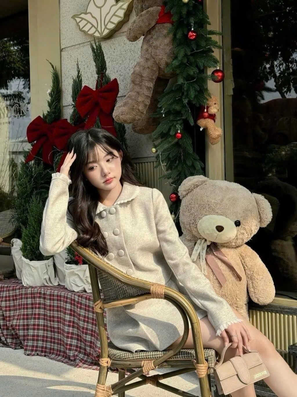 VGU2436 - SET CAO CẤP ÁO TAY DÀI NÚT BỌC - CHÂN VÁY NGẮN – LEARA