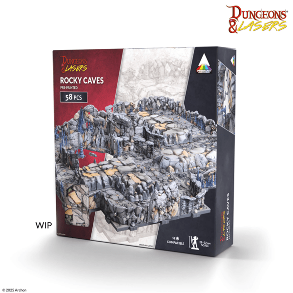 ROCKY CAVES - DUNGEONS & LASERS - PRE PAINTED TERRAIN - DNL0124 ...
