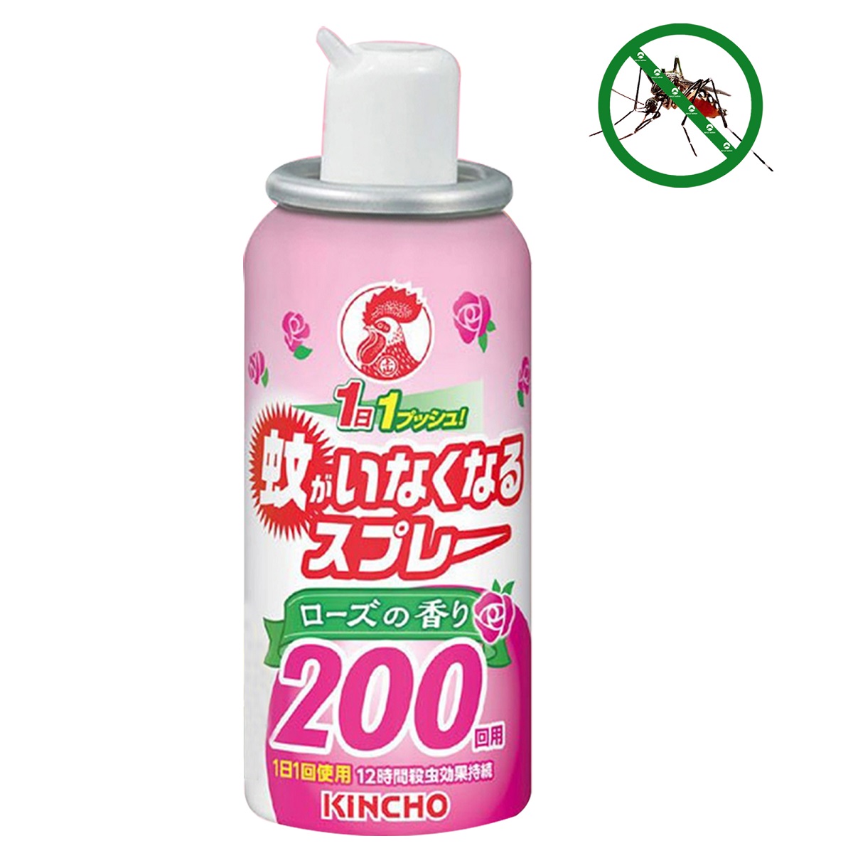 Xịt muỗi KINCHO one-push hương hoa hồng