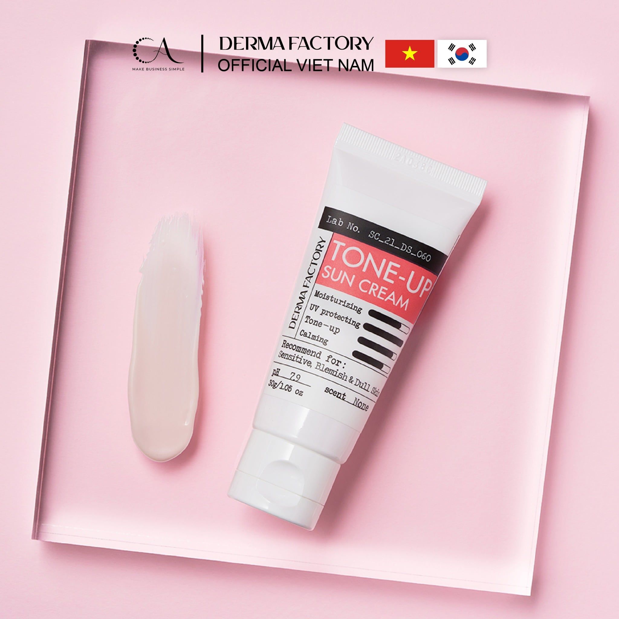 Kem chống nắng Derma Factory Tone Up SPF50+ PA++++ (30ml) - Kem chống
