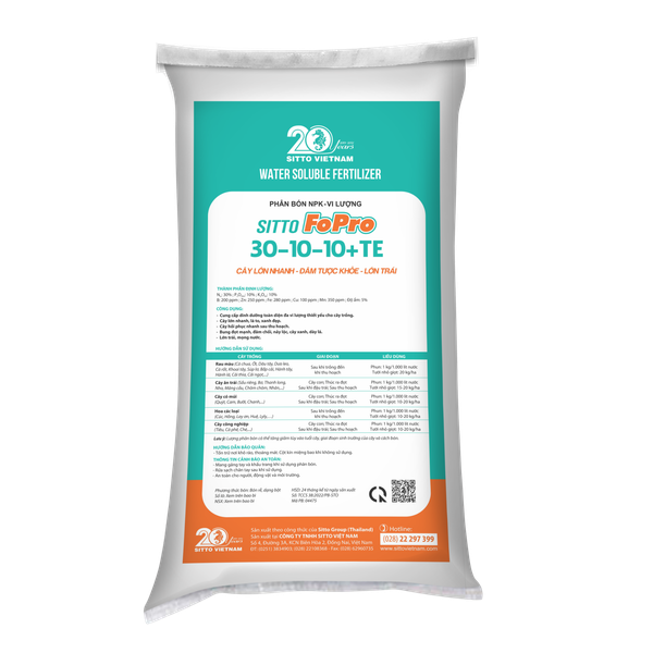 SITTO FOPRO 30-10-10+TE SPECIAL (Bao 20kg) – Sitto Việt Nam
