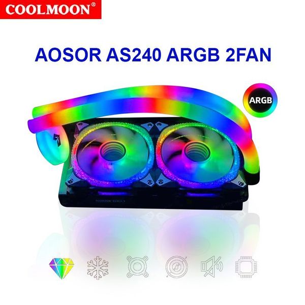 TẢN NHIỆT NƯỚC COOLMOON AOSOR AS240 2F (Đen) – TIN HỌC ĐỨC ANH