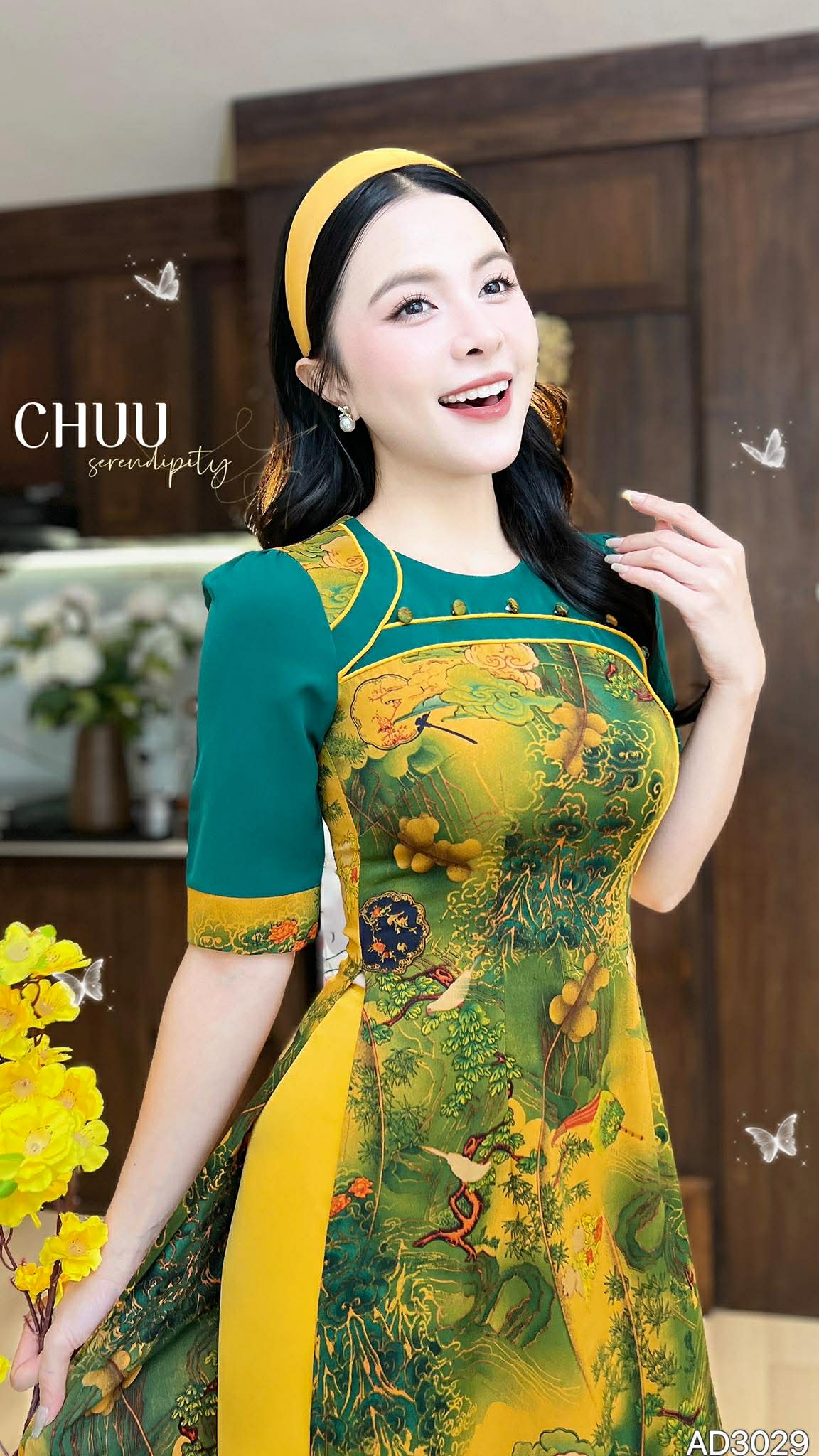 Áo Dài Line Nút Bọc P2 AD3029