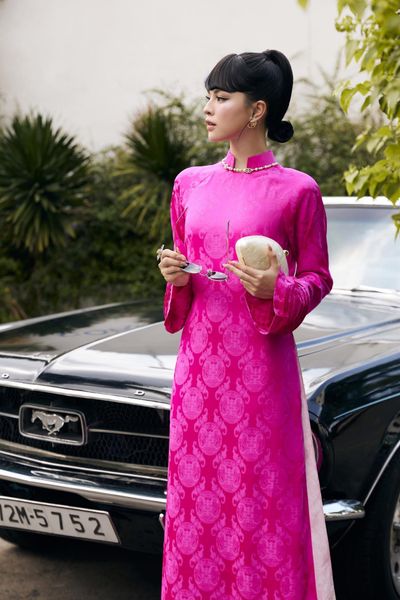 Áo dài hồng PHAM – Nhà Cô Tiên