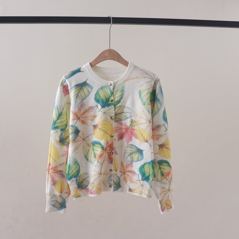 A830-Áo Len Dệt Kim Cardigan Chiếc Lá Mùa Thu – Kisuhi