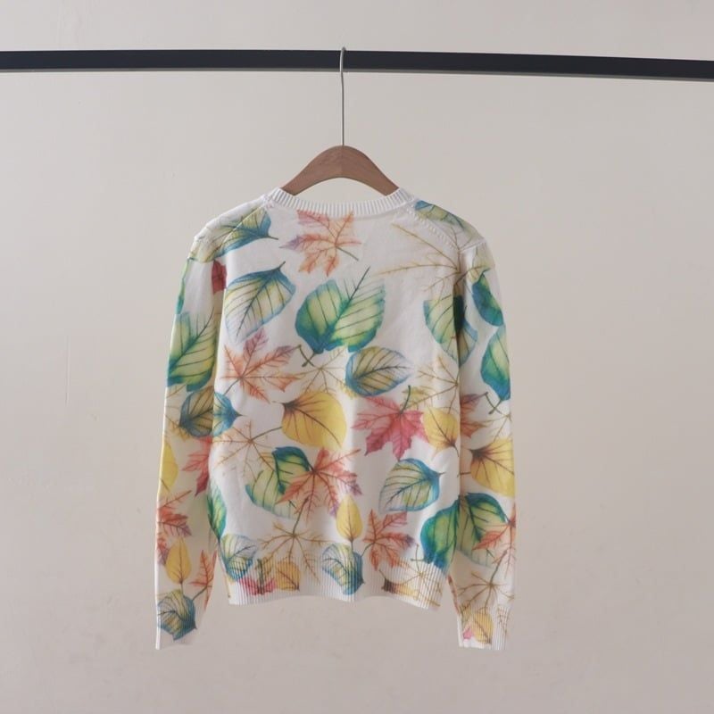 A830-Áo Len Dệt Kim Cardigan Chiếc Lá Mùa Thu – Kisuhi