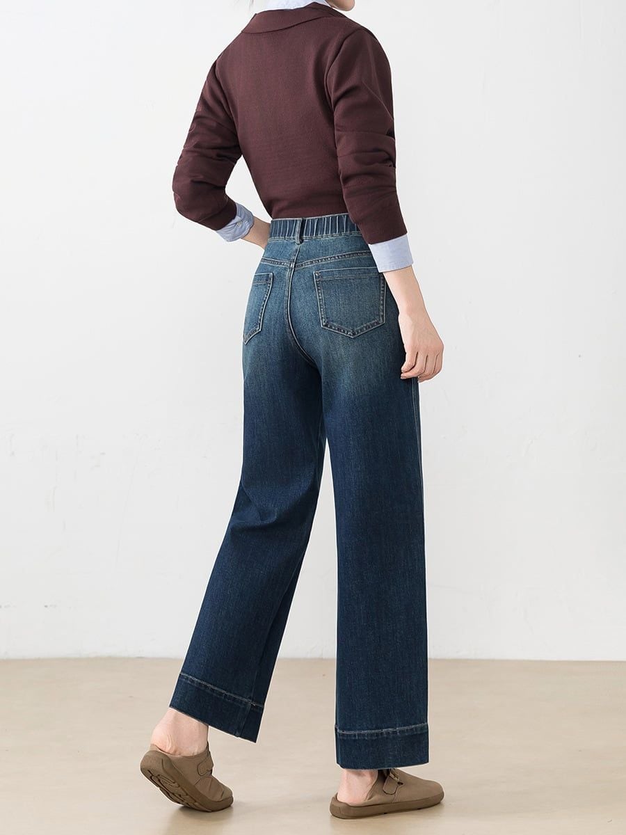 Q381-Quần Jeans Ống Đứng Sườn Kiểu Co Dãn Tôn Dáng 9 Tấc – Kisuhi