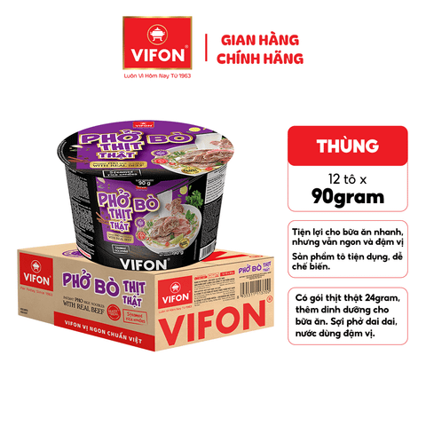 Phở bò VIFON 90g tô – ngon chuẩn vị Việt, tiện lợi mỗi ngày